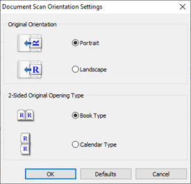 Setting the File Format and Original Orientation for Scanning (MF Scan ...