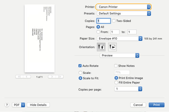 Printing on Envelopes (MF640 Series/MF740 series)