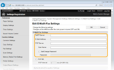 Configuring E-mail/I-Fax Communication Settings (MF600/MF700 Series)
