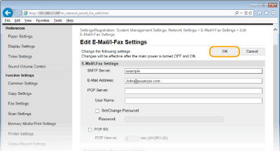 Configuring E-mail/I-Fax Communication Settings (MF600/MF700 Series)