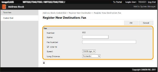Editing the Address Book from a Computer (Remote UI) - imageCLASS MF640 ...