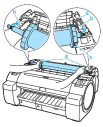 Follow these steps to load rolls in the iPF670/iPF670E/iPF770 printer.
