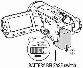 Attaching and charging the battery pack VIXIA HF S10 and HF S100 camcorders