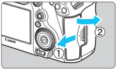 Installing and removing the SD card on the EOS 60D