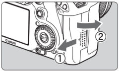 Installing and removing the CF card on the EOS 7D