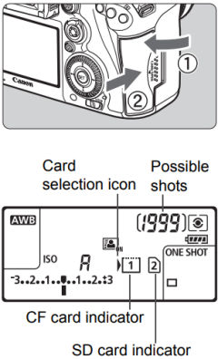 Installing and removing the card on the EOS 7D Mark II