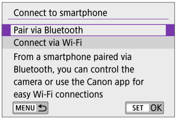 Bluetooth Connection Setup on the Canon EOS SL3