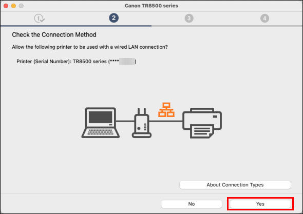 PIXMA TR8520 Wired Network Setup - Mac