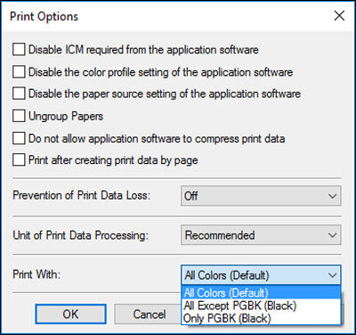 How Do I Print with the Black / Color Ink Only? - TS6320 (Windows)