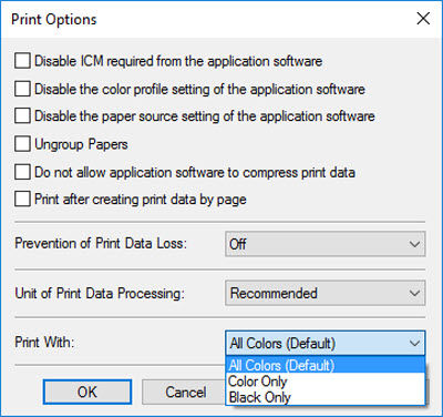 How Do I Print with the Black / Color Ink Only? - TS6420 (Windows)