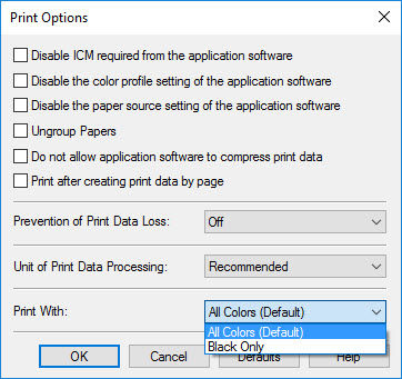 How Do I Print with Black Ink Only? (Windows) - G7020