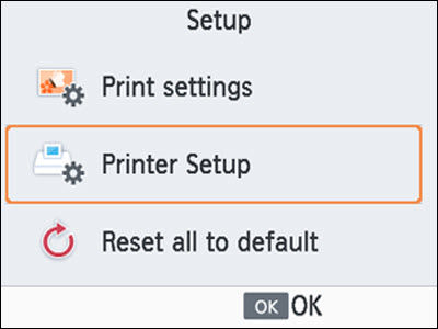 Printer Setup Menu - CP1500