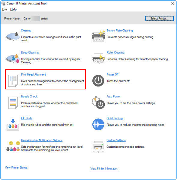 Aligning the Print Head Manually from a Windows PC - G2260 / G3260