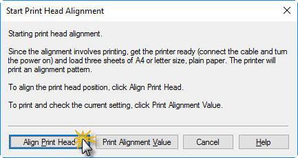Aligning the Print Head from a Windows Computer - MG3120 / MG3122