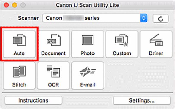 IJ Scan Utility Lite (macOS) - Scanning Easily (Auto Scan) - GX7020
