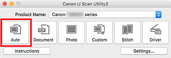 IJ Scan Utility - Auto Scan (Mac) - TS8020