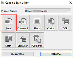IJ Scan Utility (Windows) - Auto Scan