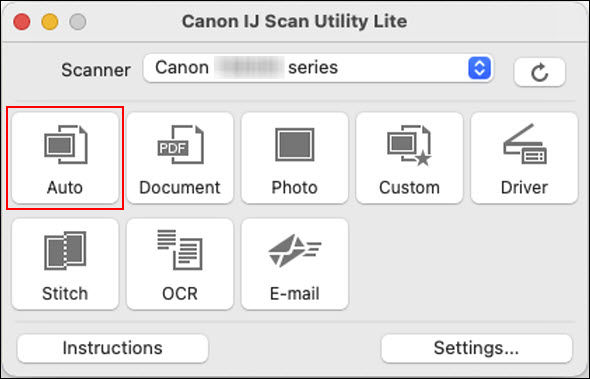 IJ Scan Utility Lite (macOS) - Scanning Easily (Auto Scan) - G2260 / G3260