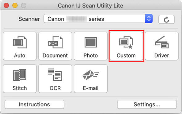 IJ Scan Utility Lite - Scanning with Favorite Settings - TR8620