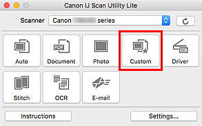 Scanning with Favorite Settings in IJ Scan Utility Lite (Mac) - TS6320