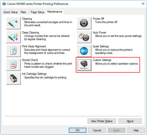 Manually Aligning the Print Head from a Windows PC - MX490 / MX492