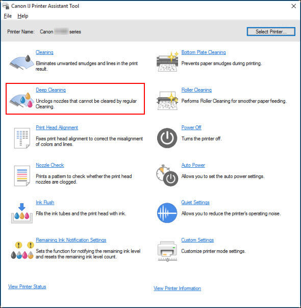 Cleaning the Print Head from a Windows PC - G2260 / G3260