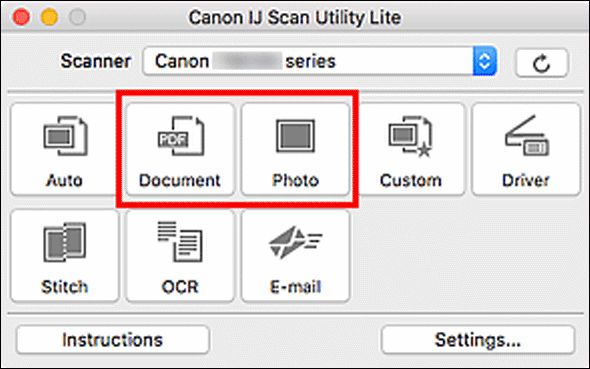 IJ Scan Utility Lite (macOS) - Scanning Documents and Photos - G620
