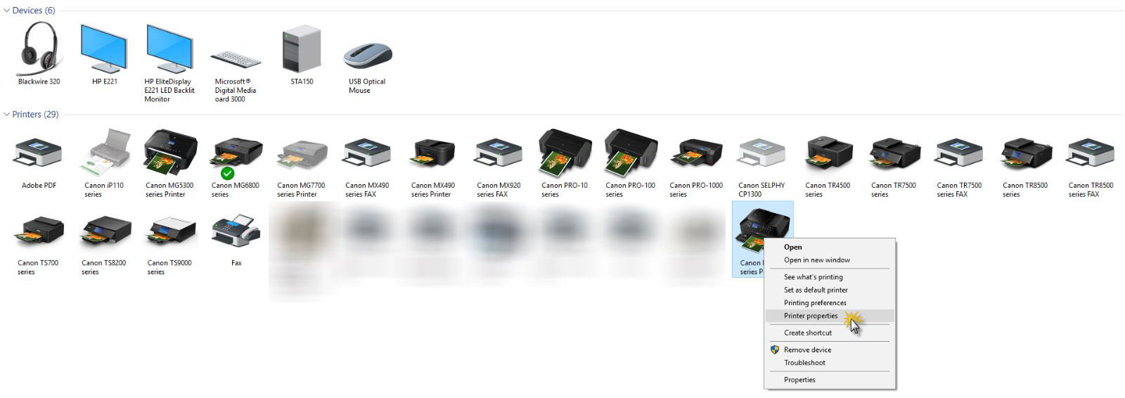 Check the printer port and assign the correct port - MX922