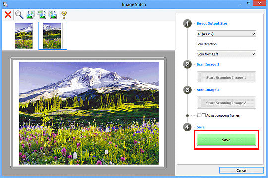 IJ Scan Utility (Windows) - Scanning Originals Larger than the Platen ...