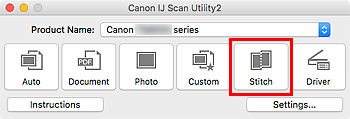 IJ Scan Utility - Image Stitch (Mac) - TS8020