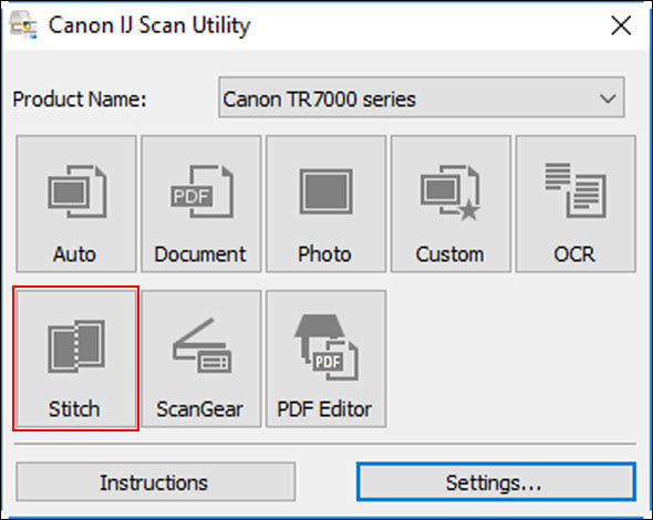 Scanning Items Larger than the Scanner Glass (Image Stitch) (Windows ...