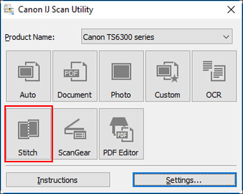 Scanning Items Larger than the Scanner Glass (Image Stitch) (Windows ...