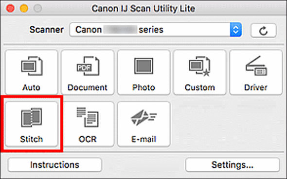 IJ Scan Utility Lite (macOS) - Scanning Originals Larger than the ...
