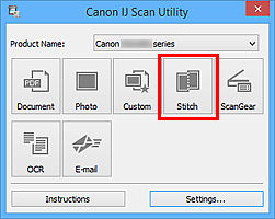 IJ Scan Utility (Windows) - Scanning Originals Larger than the Platen ...