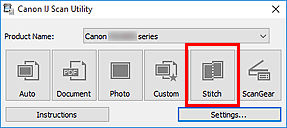 IJ Scan Utility - Image Stitch (Windows) - TS8020