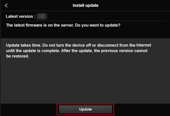 Firmware Update Procedure (Remote UI Method) - MX490 / MX492