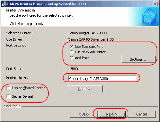 Installing the Printer Driver without a USB Connection-Win 2K/XP-IC ...