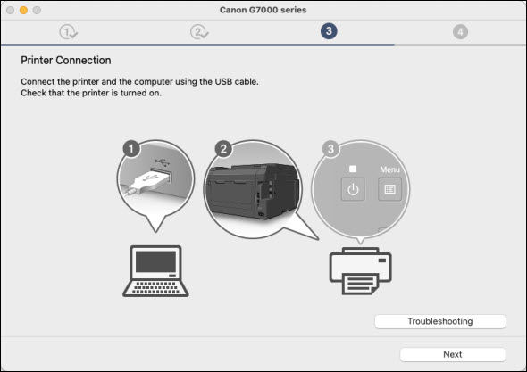 PIXMA G7020 USB Setup - Mac OS