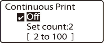 Printing a Specific Page Multiple Times (Continuous Print) - Mk2600