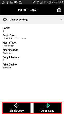 Make copies using the Canon PRINT Inkjet/SELPHY app - Android