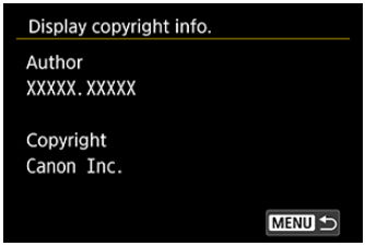Entering, checking, and deleting copyright information on the EOS 1D X ...