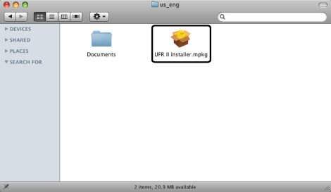 Installing the Printer Driver on Mac (V2.27 UFRII Driver)