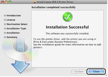 Installing the Printer Driver on Mac (V2.27 UFRII Driver)