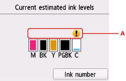 Checking Ink Status on the Touch Screen - TS6120