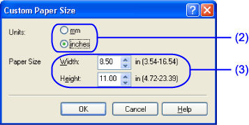 Use a custom paper size (Windows)