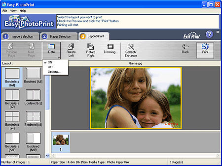 Printing Dates on Photos in Easy-PhotoPrint