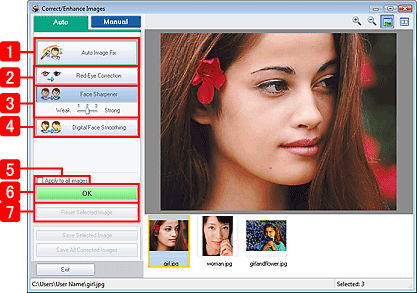 Automatically Correcting / Enhancing Photos in Easy-PhotoPrint EX