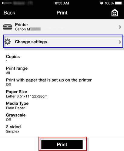 Printing a Document with Canon PRINT Inkjet/SELPHY (iOS)
