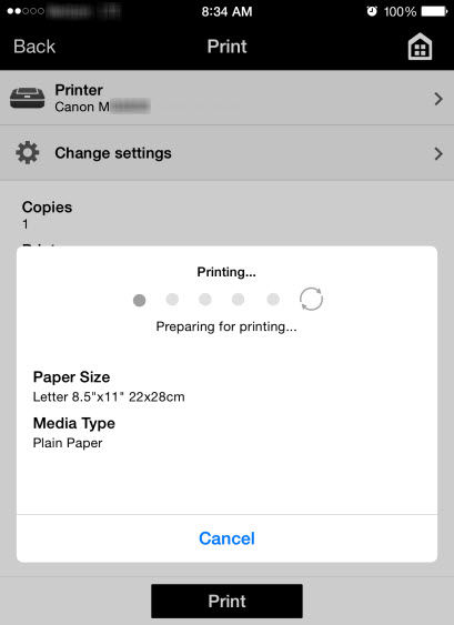Printing a Document with Canon PRINT Inkjet/SELPHY (iOS)