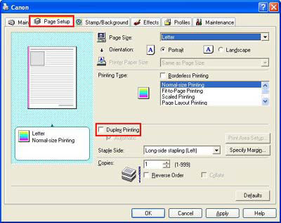Manual Duplex Printing (Windows)
